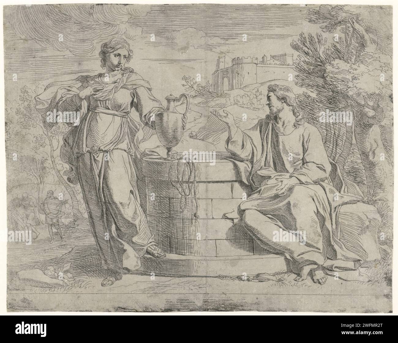 Christ and the Samaritan woman, Jan de Pape, After Albani, 1618 - 1646 ...