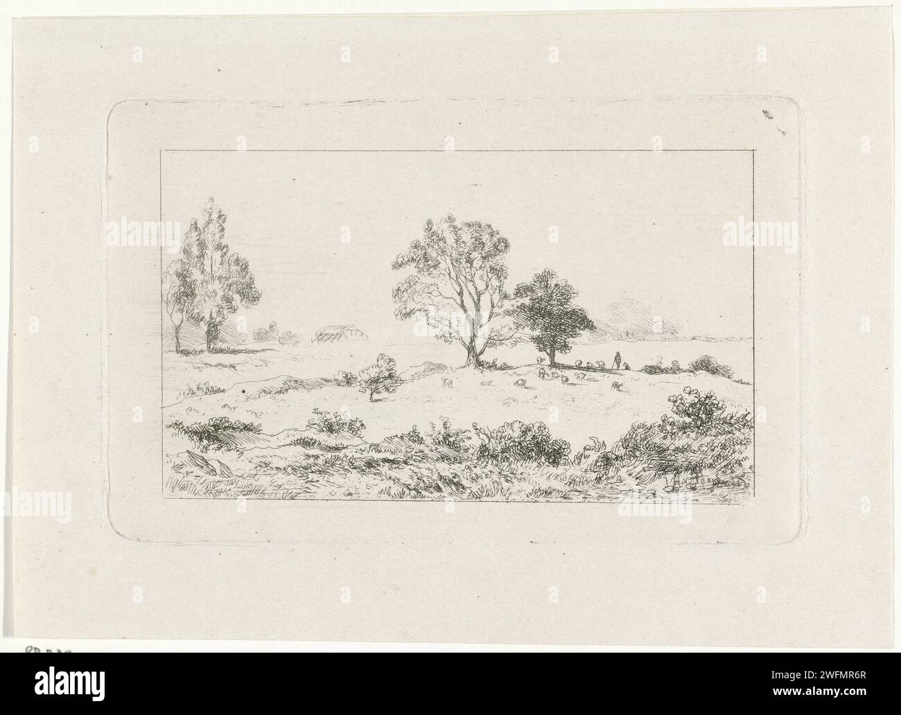 Landscape with shepherd, Joseph Hartogensis, c. 1837 - 1865 print ...
