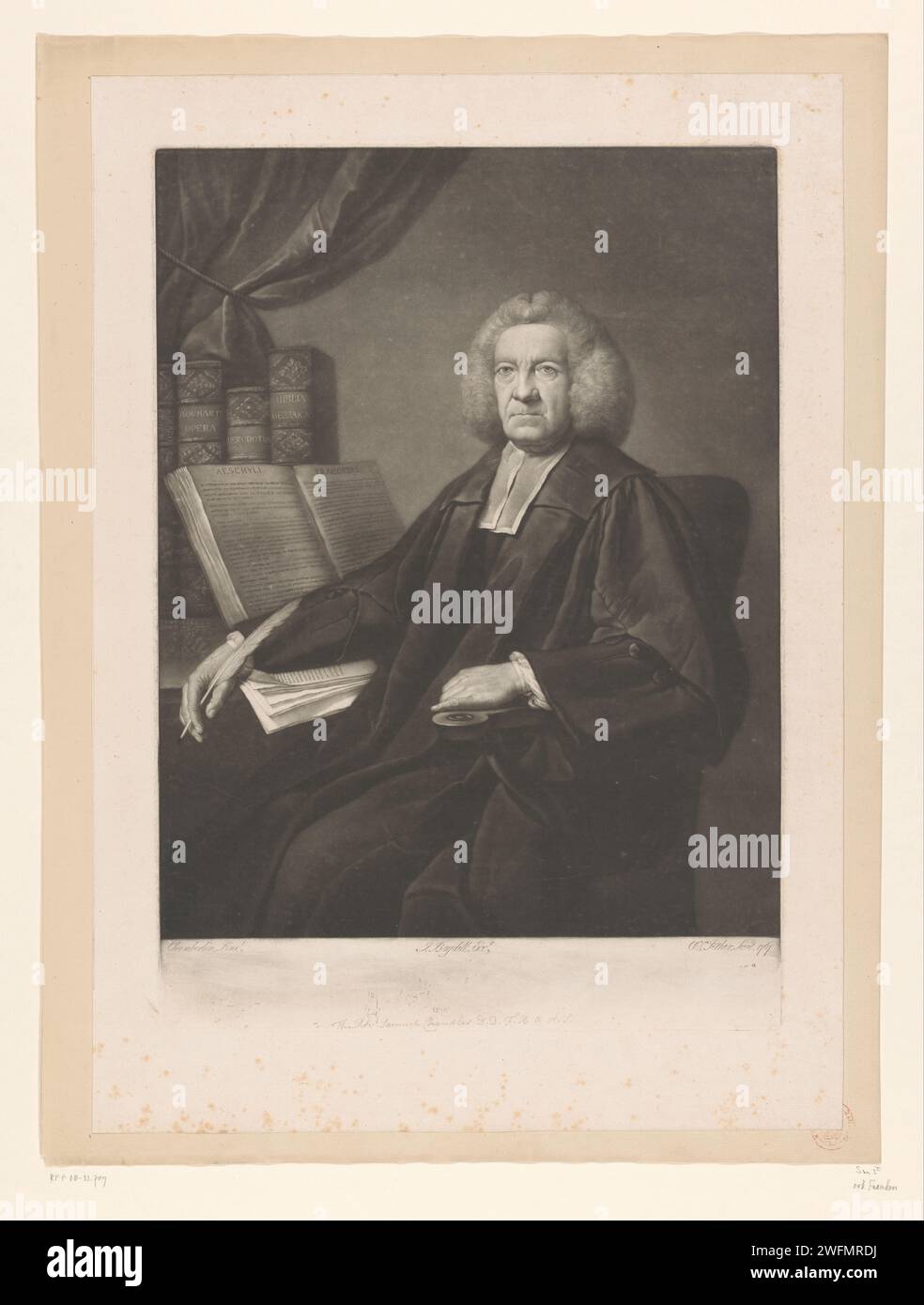Portrait of Samuel Chandler at a writing table, William Peter, After ...