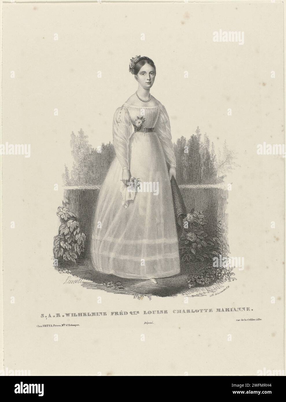 Portrait of Marianne, Princess of the Netherlands, Claudio Linati, 1825 ...