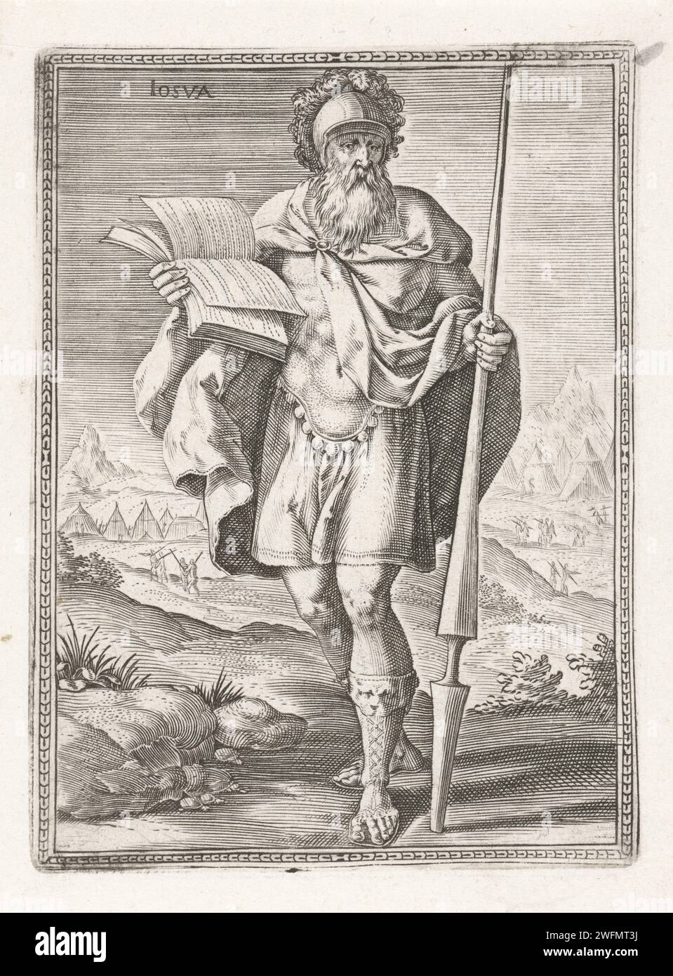 Jozua, Johann Sadeler (I), After Chrispijn van den Broeck, 1575 print ...