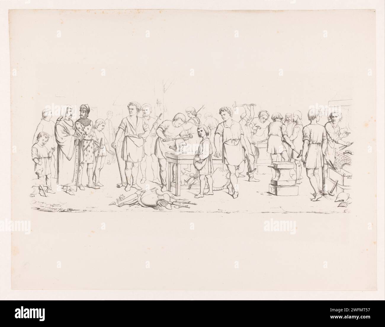 Visit a weapons MID in England, Wilhelmus Petrus van Geldorp, 1869 ...