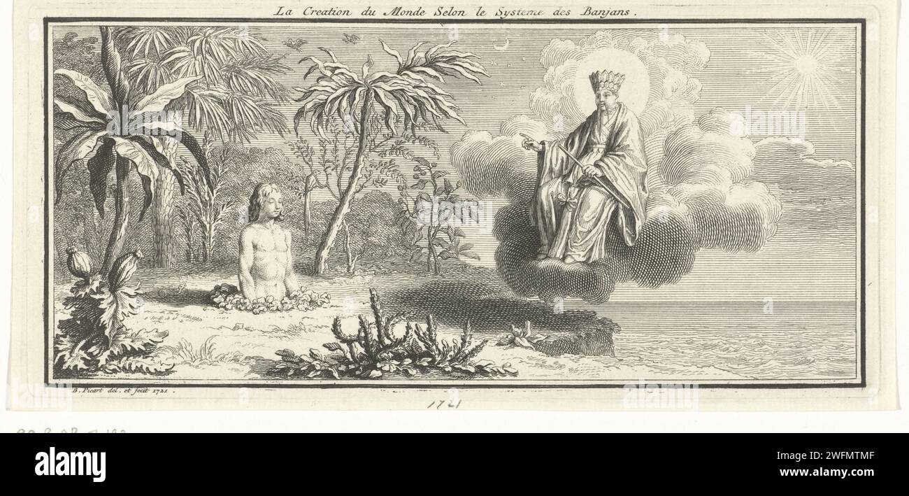 Creation according to De Banjans, Bernard Picart, 1721 print Landscape ...