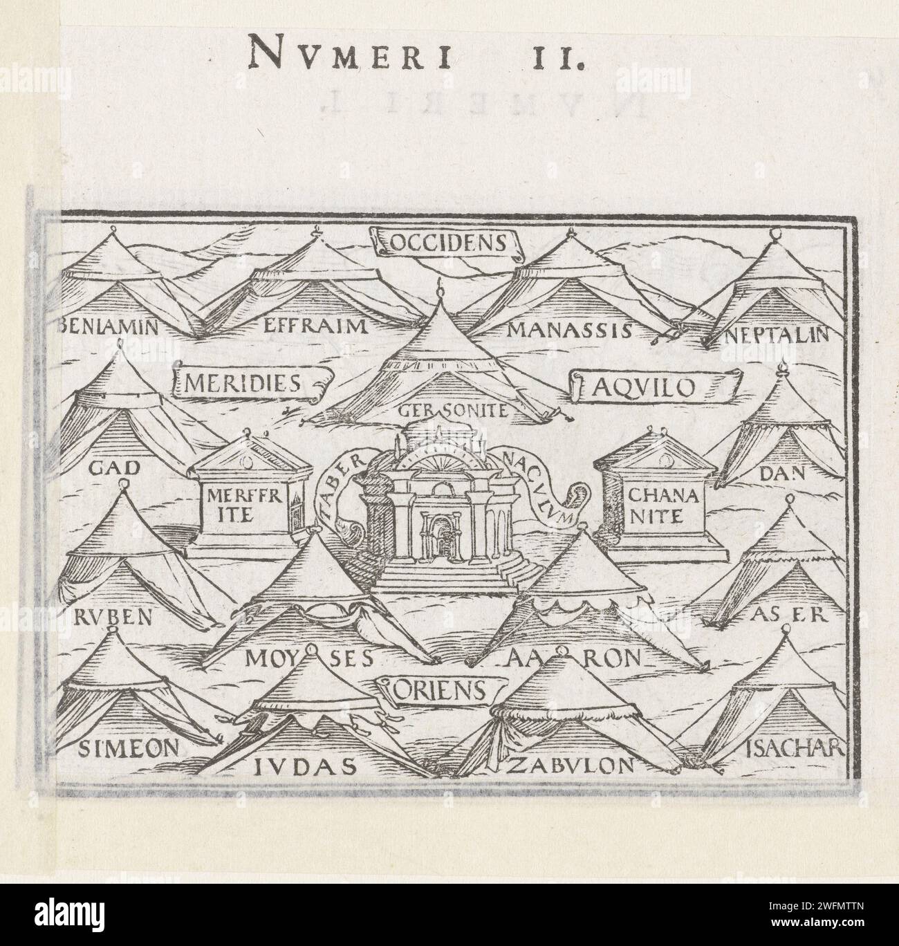 Tent camp of the tribes of Israel, Hans Holbein (II), 1538 print Tent ...