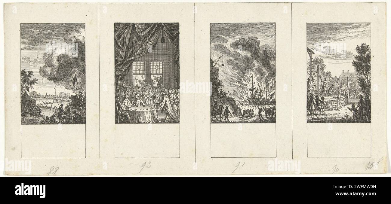 Four episodes from national history, Simon Fokke, 1722 - 1784 print ...