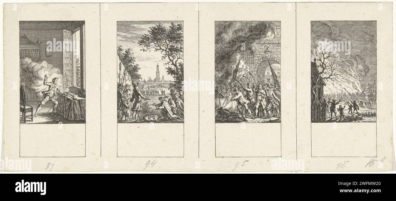 Four episodes from national history, Simon Fokke, 1722 - 1784 print ...