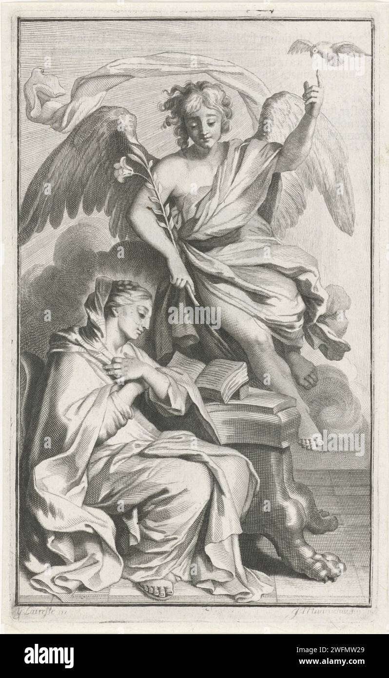 Annunciatie, jan van munnickhlyns, after gerrard the Lairze, 1664 ...