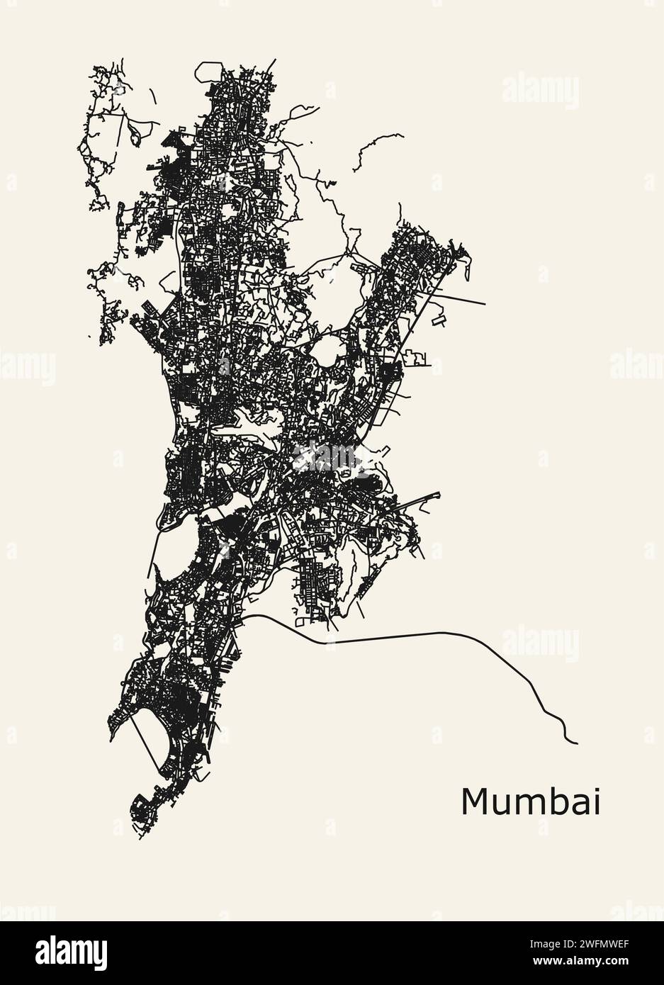 City road map of Mumbai, Maharashtra, India Stock Vector Image & Art ...
