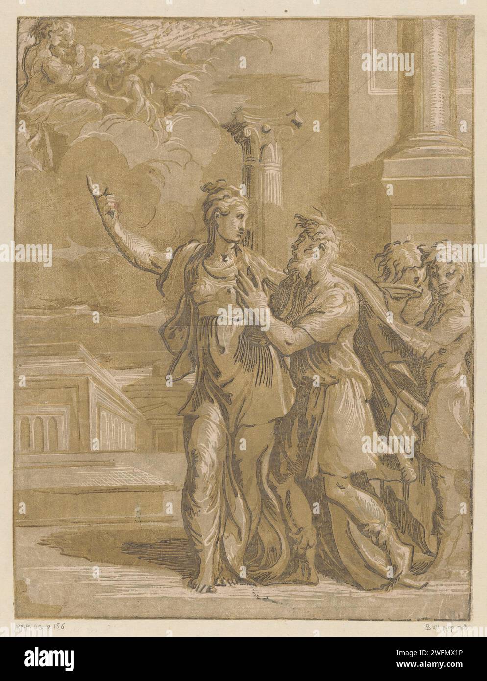 Keizer Augustus en de Tiburtijnse Sibille, Niccolò Vicentino, After ...