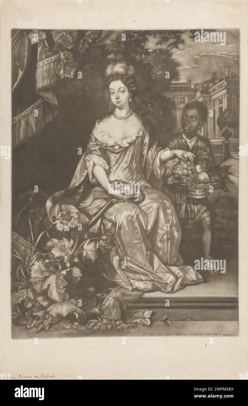 Portrait of Maria II Stuart, Pieter Schenk (I), 1688 - 1711 print ...