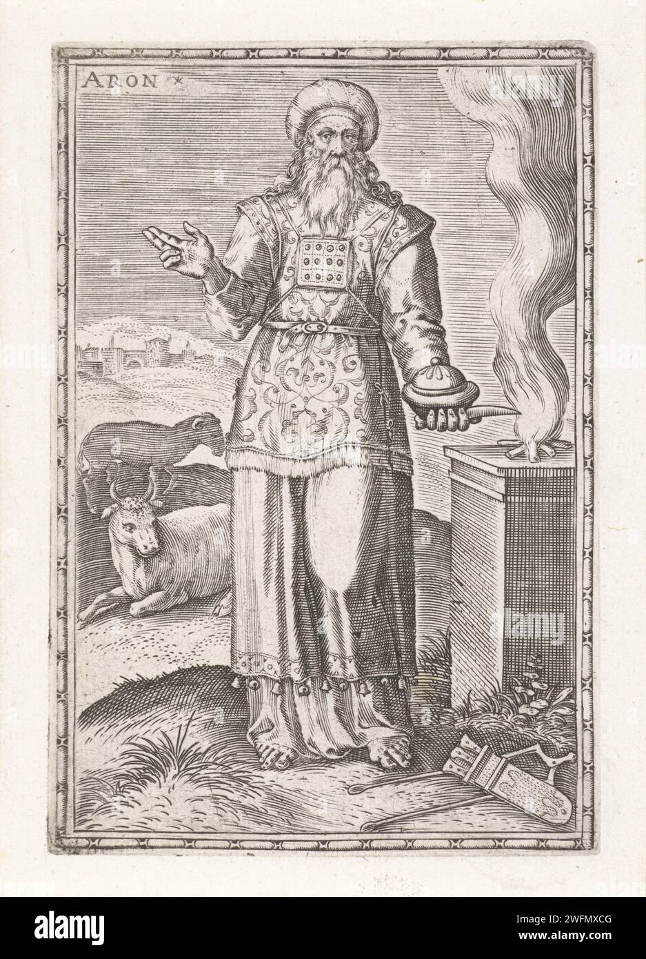Aaron, Johann Sadeler (I), After Chrispijn van den Broeck, 1575 print ...
