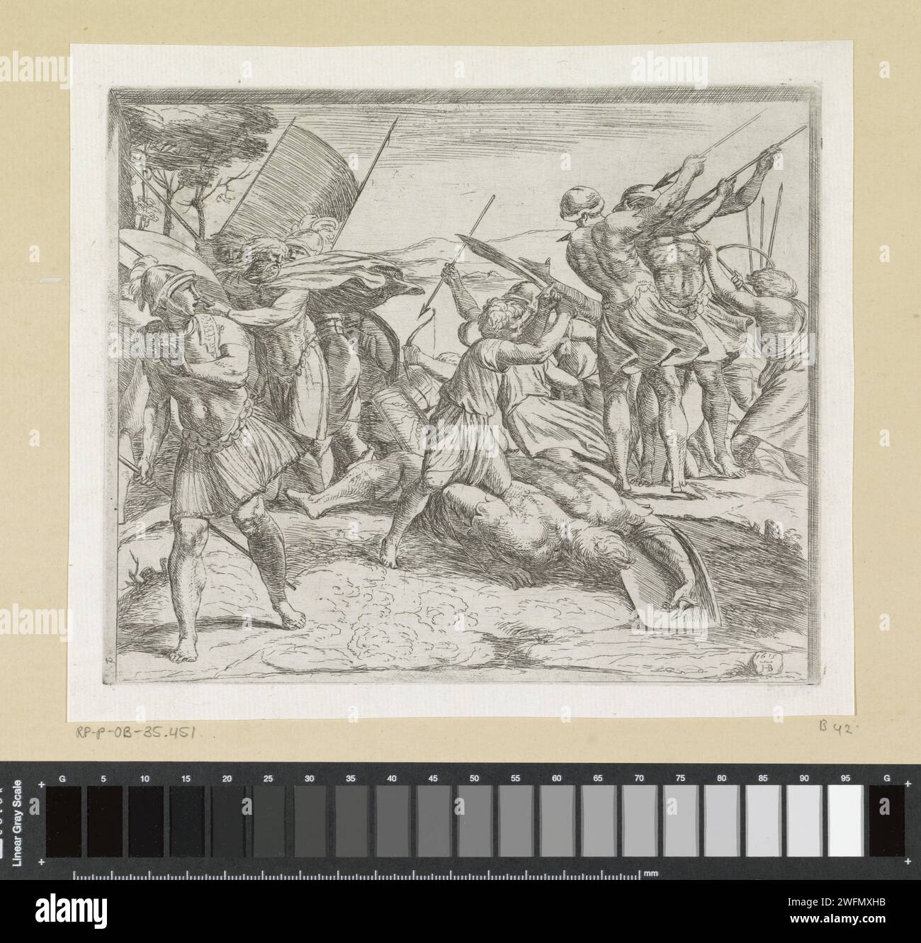 David beheads Goliat, Orazio Borgananni, After Rafaël, 1615 print ...