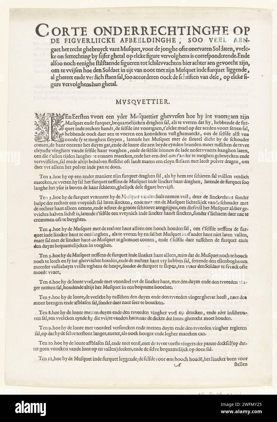 Text about the use of the musket in the arms handling of Roers ...