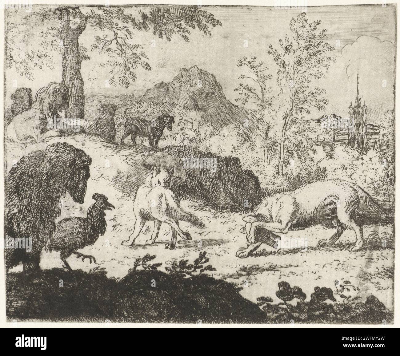 Fight between Reinaert de Vos and De Wolf, Allaert van Everdingen, 1665 ...