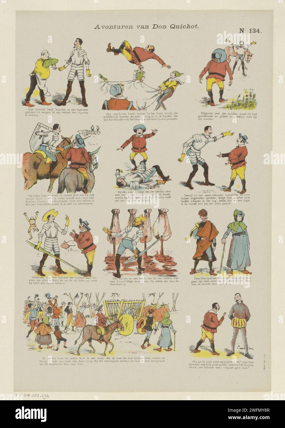 Adventures of Don Quixot, 1894 - 1959 print Leaf with 11 performances ...