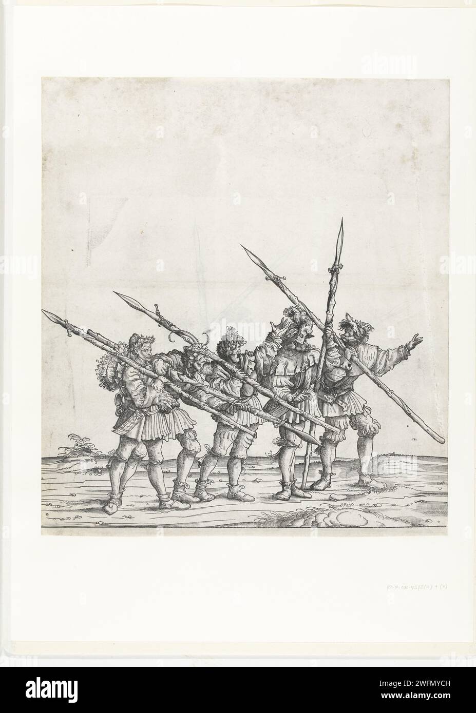 Hunters on foot at the Berenjacht, Hans Burgkmair (I), 1483 - 1526 ...