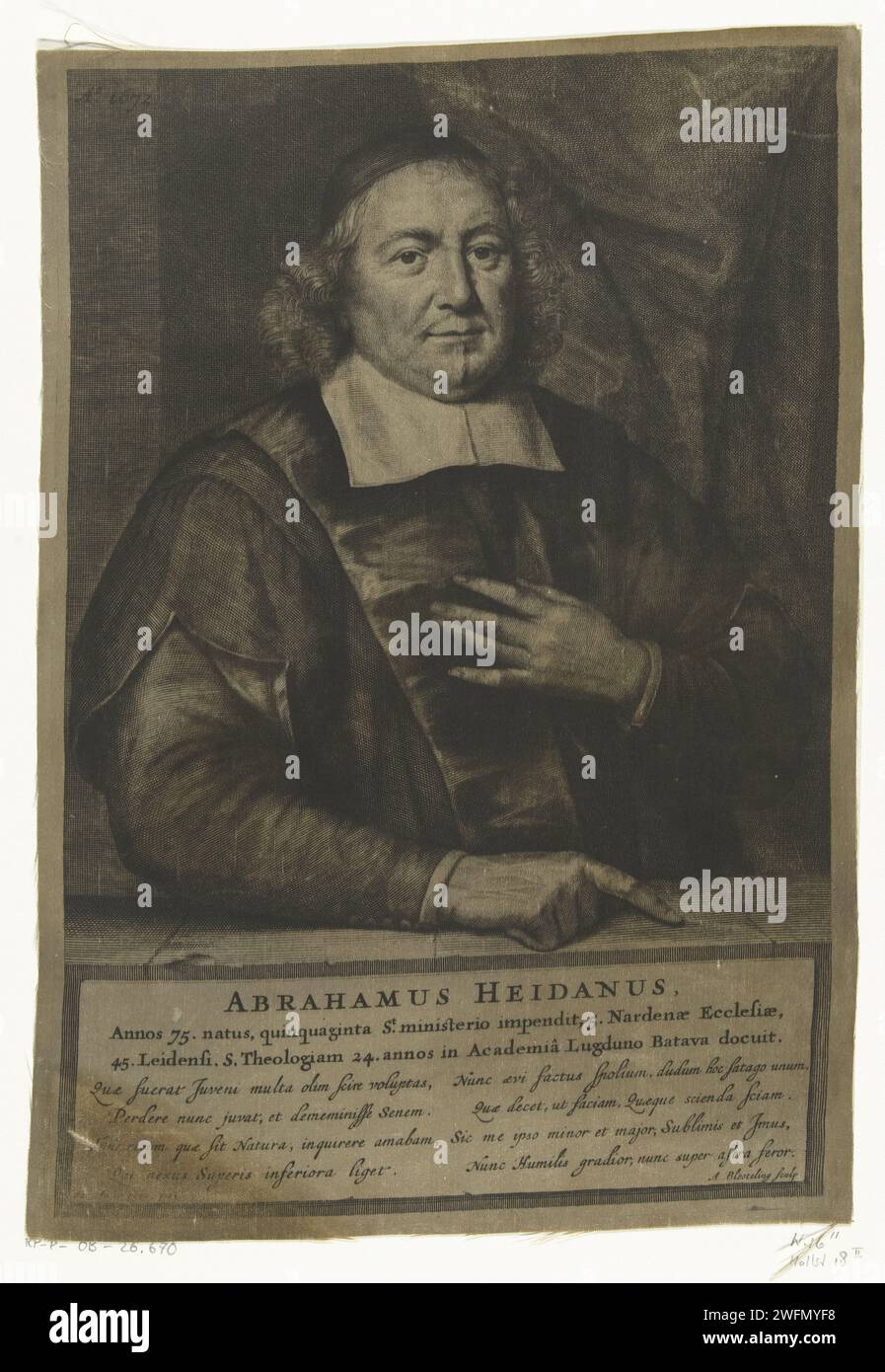 Portrait of Abraham Heidanus, Abraham BLOTELING, After Jan Lievens ...