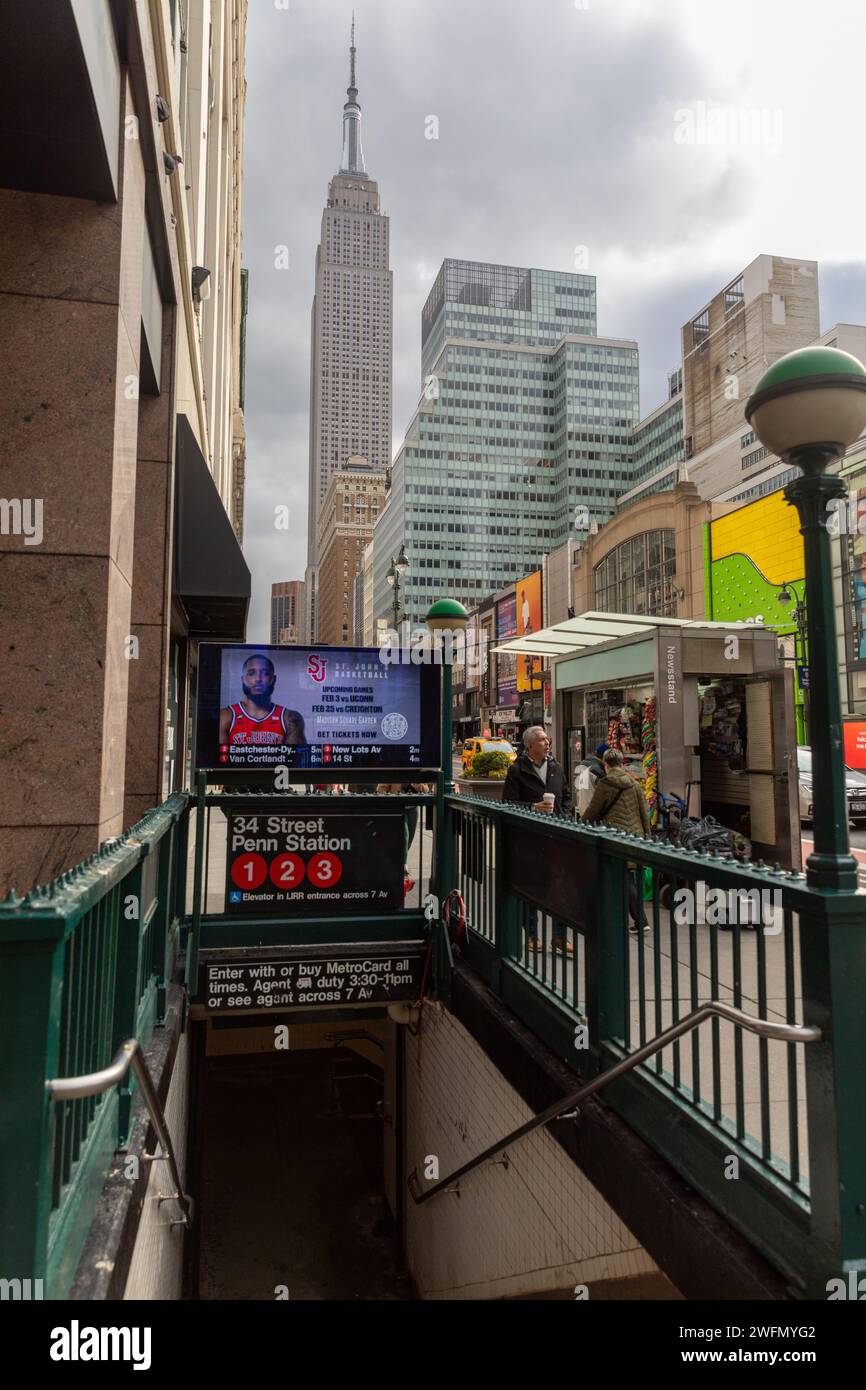 Entry point to 34th Street Penn Station, New York City Stock Photo - Alamy