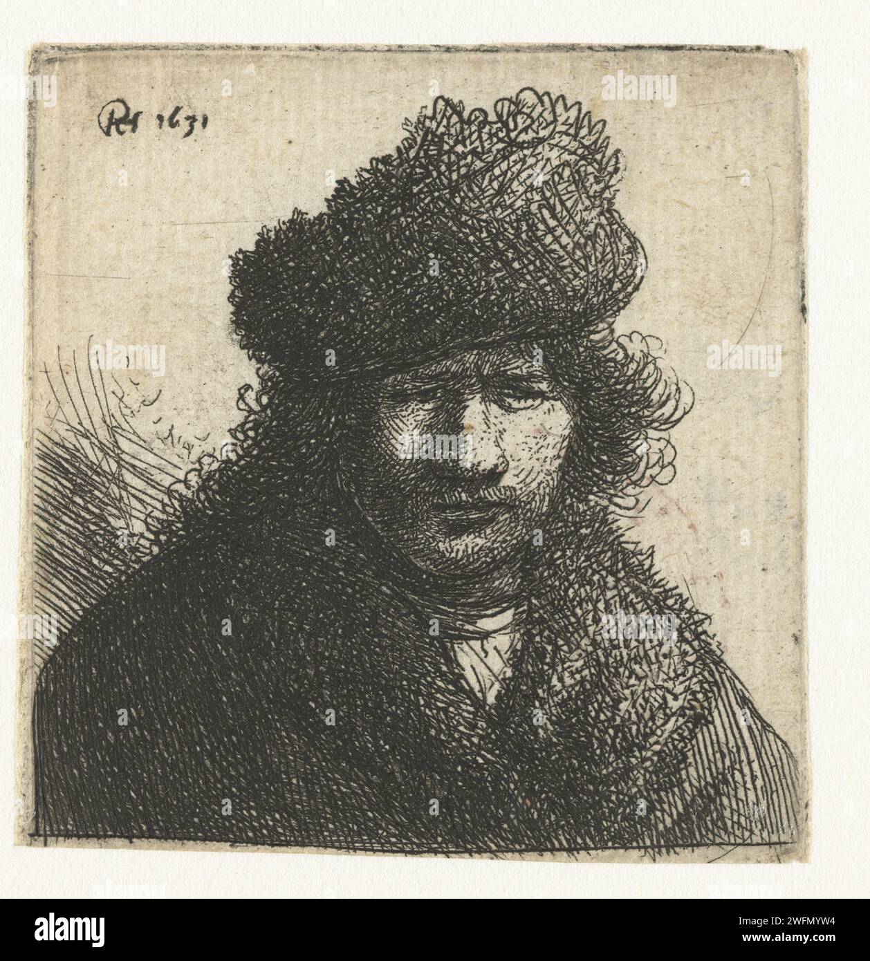 Self-Portrait in a Slant Fur Cap: Bust, Rembrandt van Rijn, c. 1631 ...