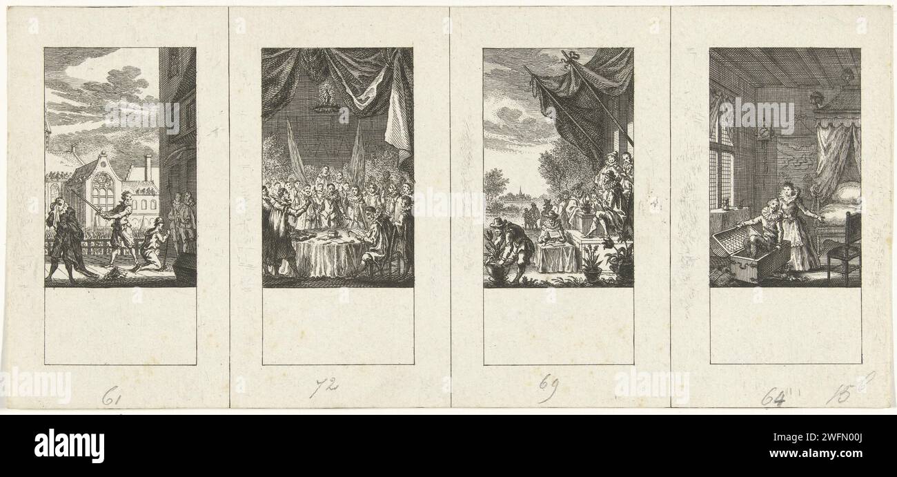 Four episodes from national history, Simon Fokke, 1722 - 1784 print ...
