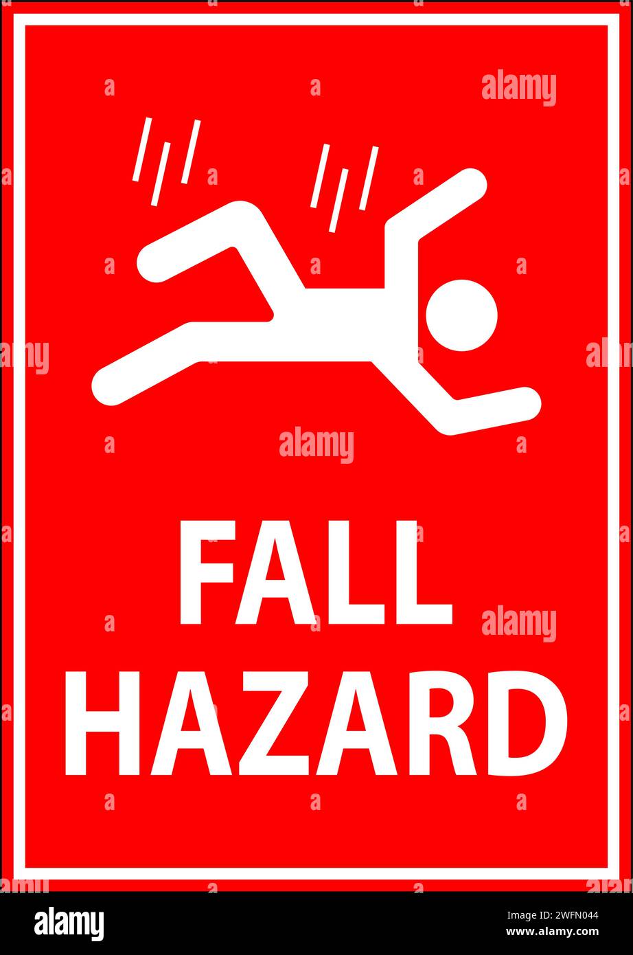 Caution Sign, Fall Hazard Stock Vector Image & Art - Alamy