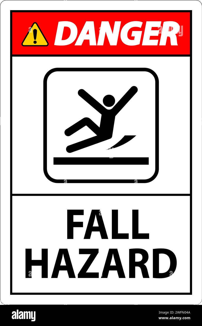Danger Sign, Fall Hazard Stock Vector Image & Art - Alamy
