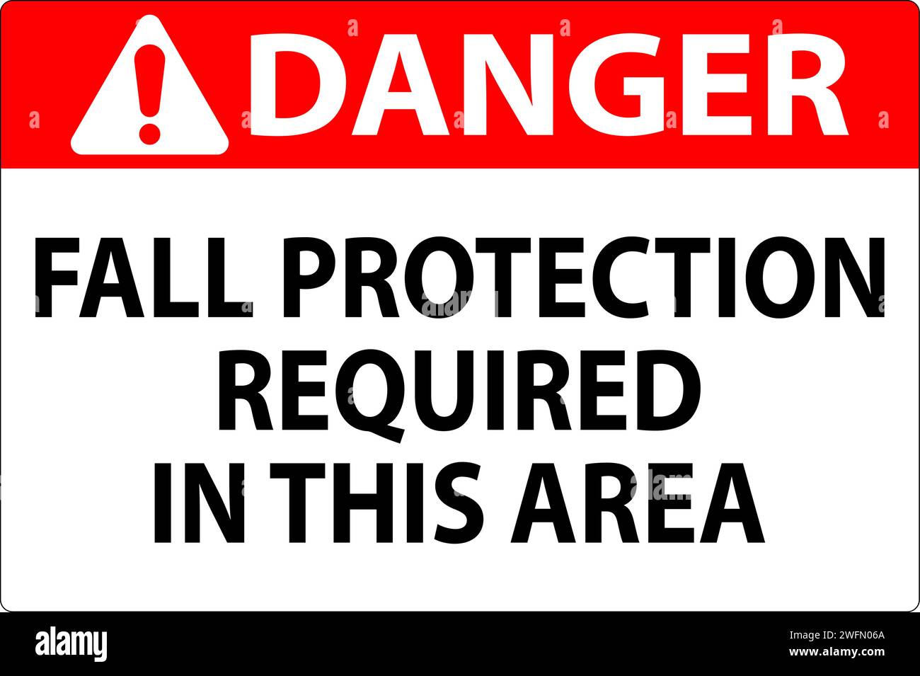 Danger Sign, Fall Protection Required In This Area Stock Vector Image ...
