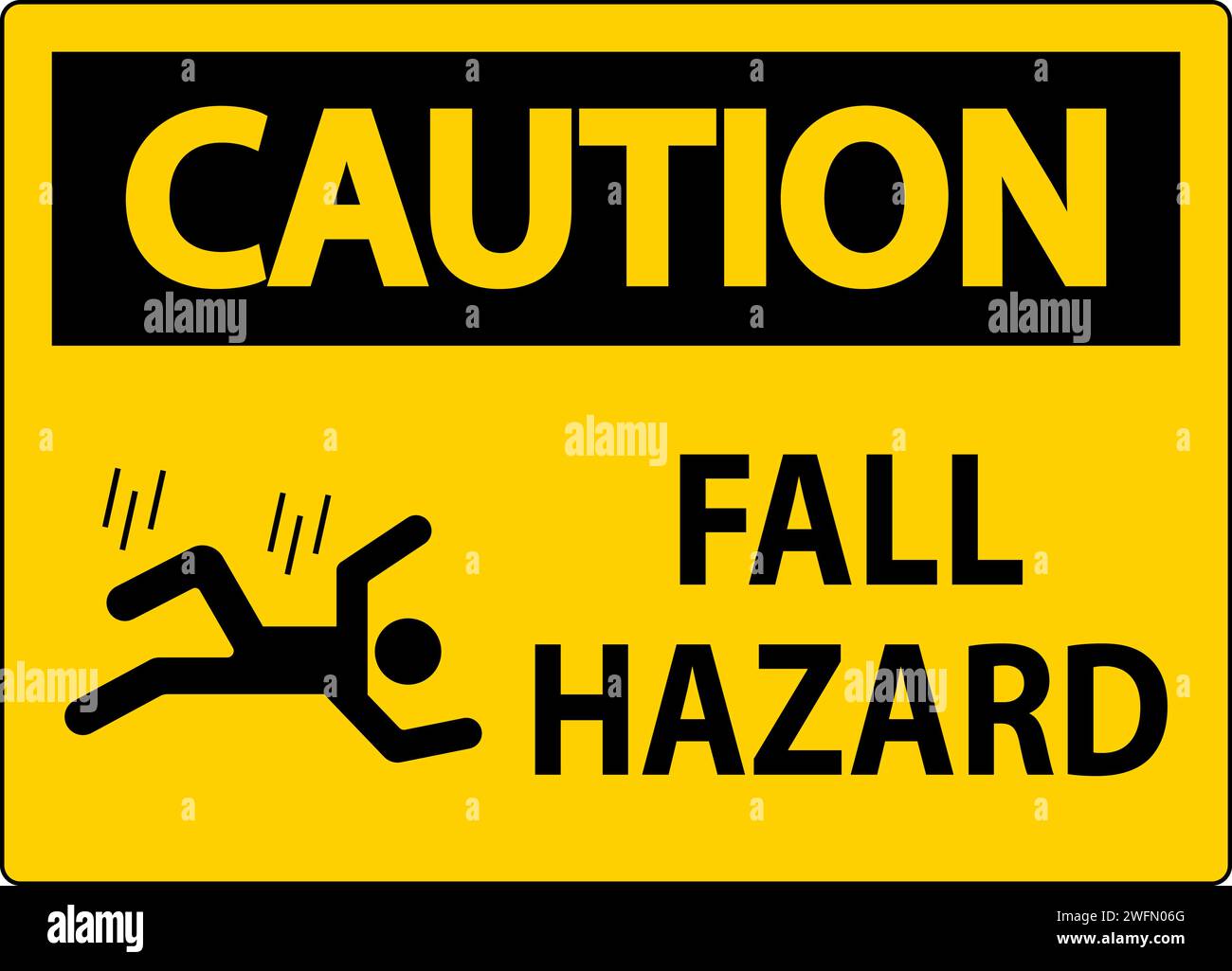 Caution Sign, Fall Hazard Stock Vector Image & Art - Alamy