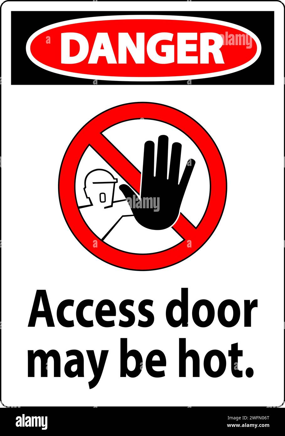 Danger Sign, Caution, Access Door May Be Hot Stock Vector Image & Art ...