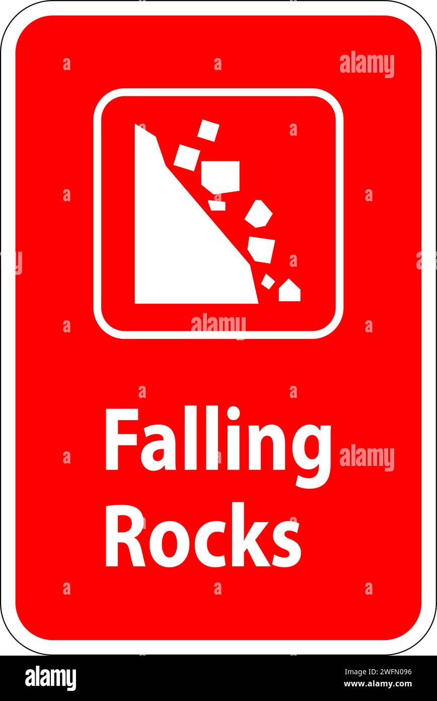 Caution Sign, Park Sign and Guide Sign, Falling Rocks Stock Vector ...