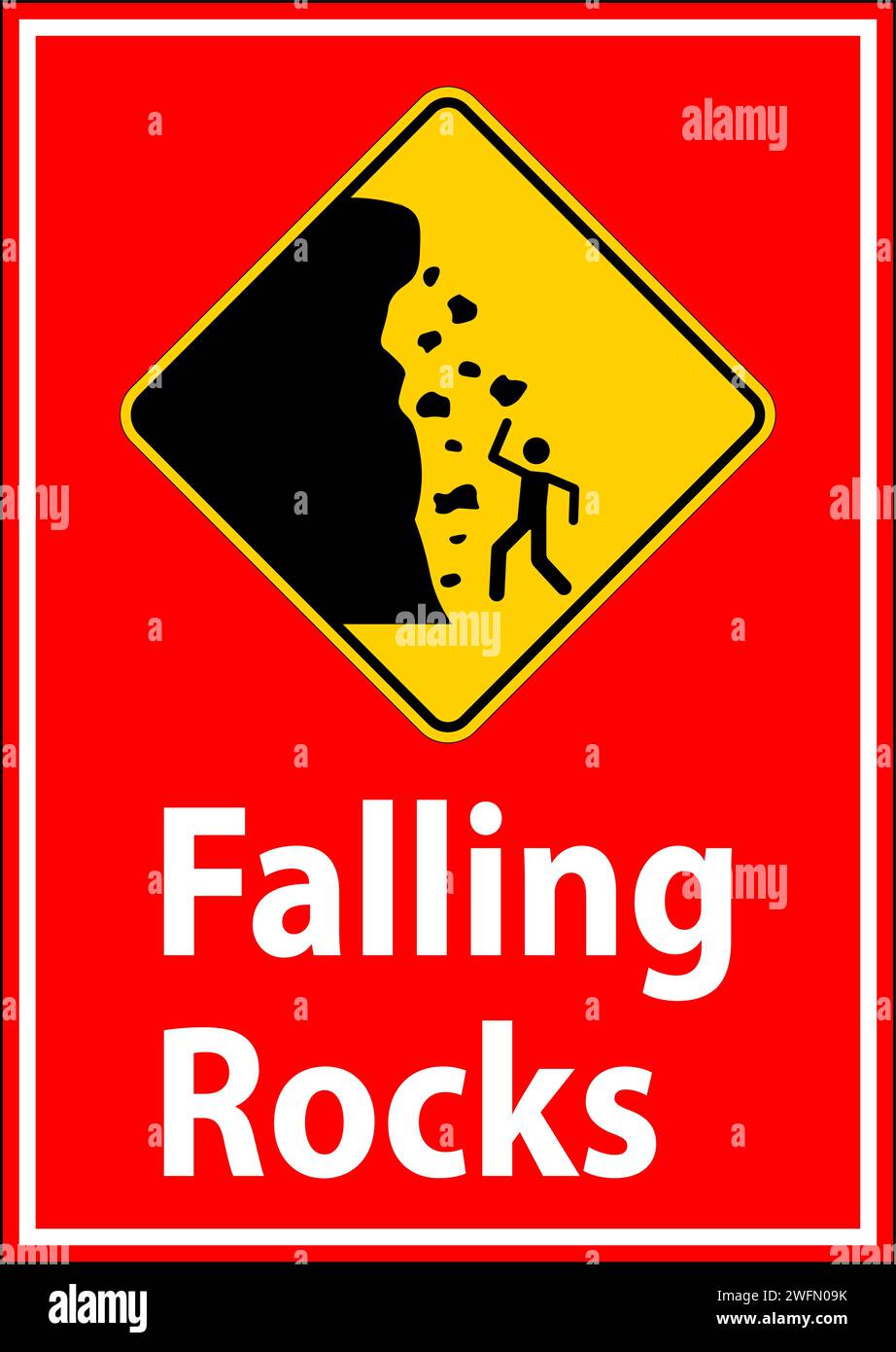 Road Warning Sign, Falling Rocks , Falling Ice Stock Vector Image & Art ...