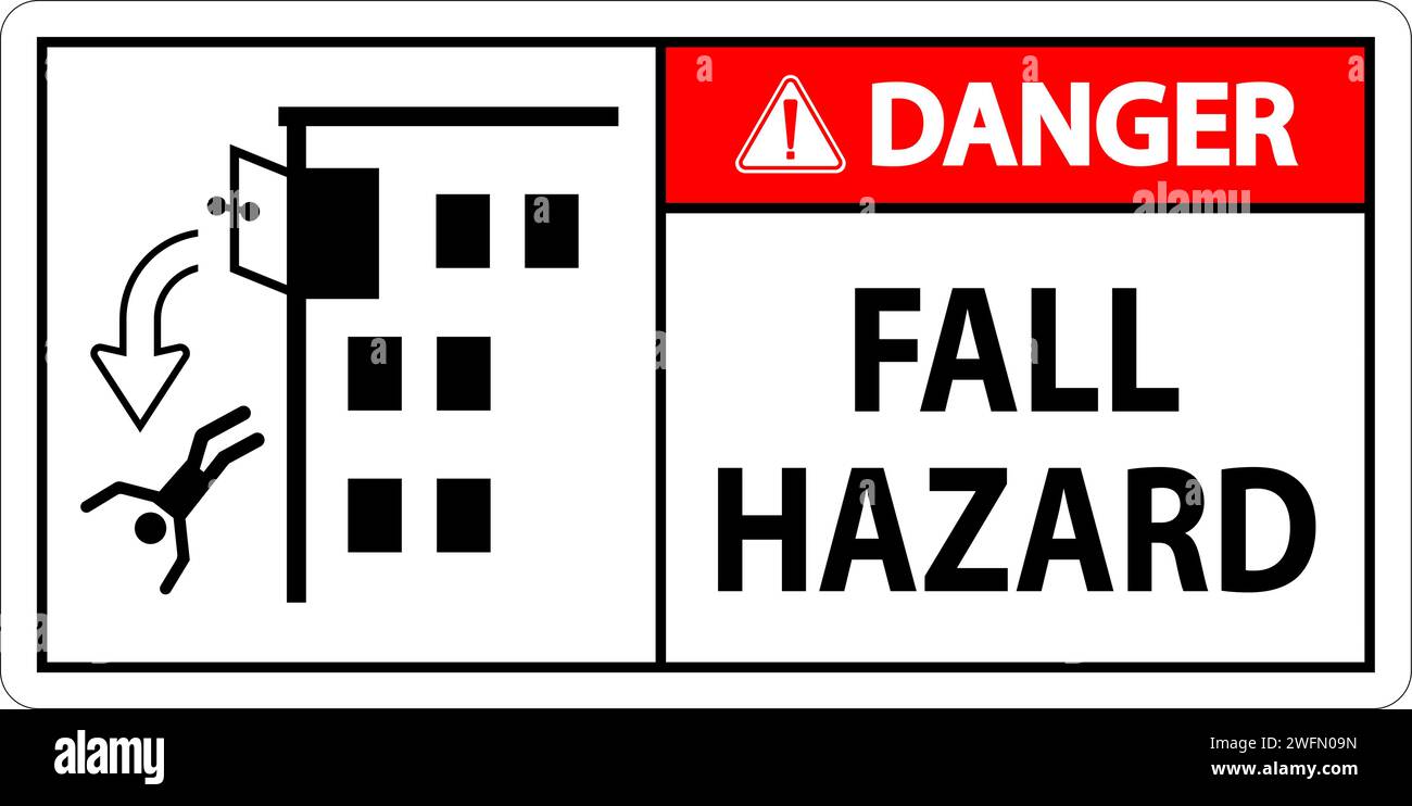 Caution Sign, Fall Hazard Stock Vector Image & Art - Alamy