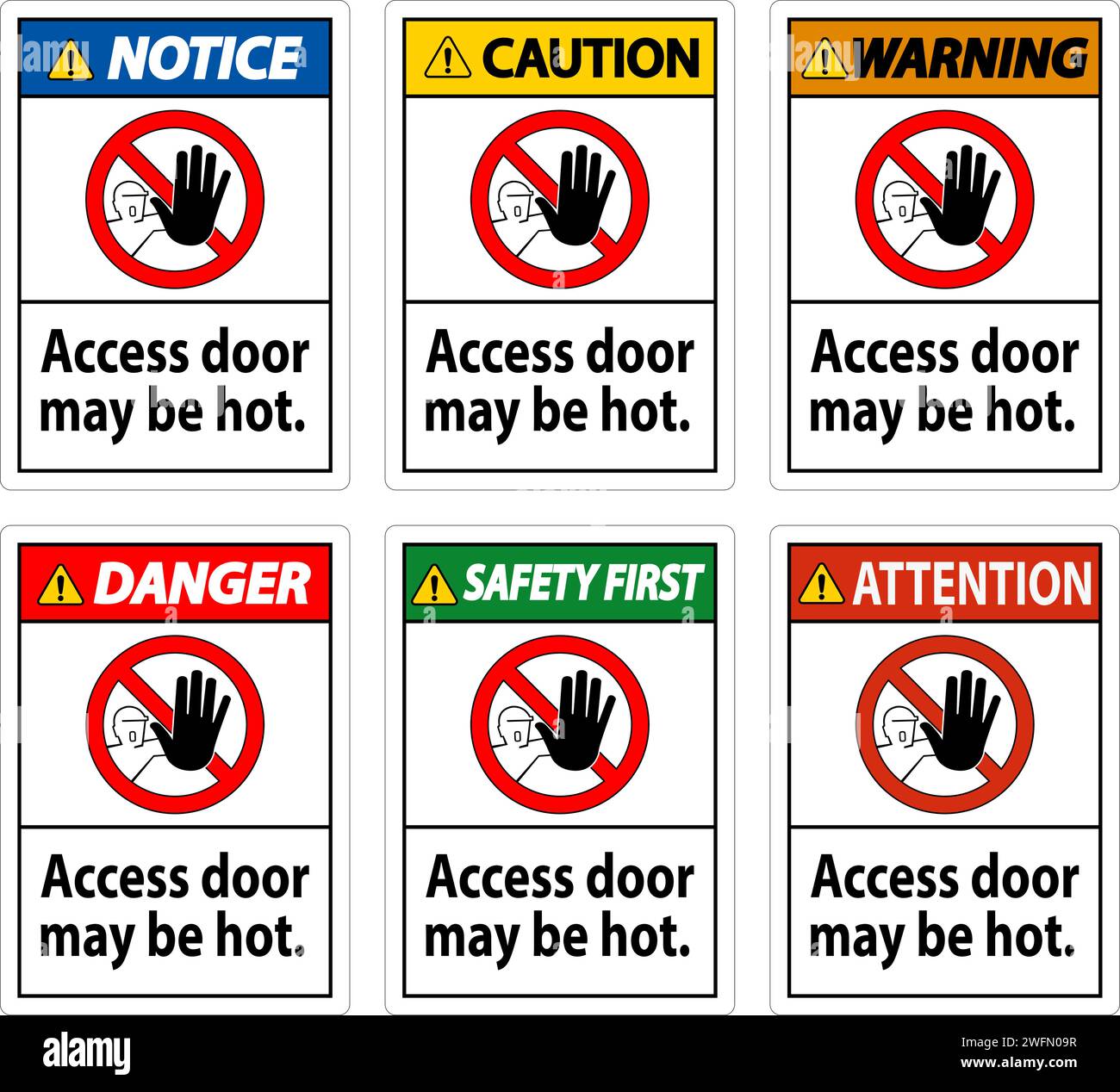 Caution Sign, Caution, Access Door May Be Hot Stock Vector Image & Art ...