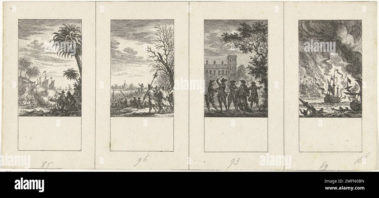 Four episodes from national history, Simon Fokke, 1722 - 1784 print ...