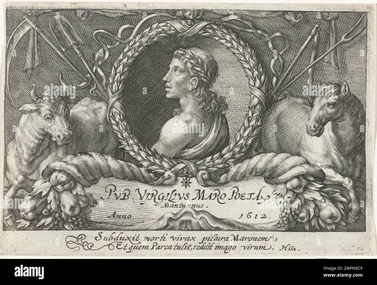 Portrait of Vergilius, Crispijn van de Passe (I), 1612 print Portrait ...