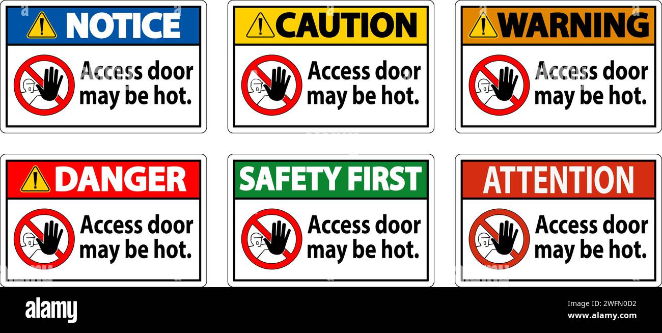 Caution Sign, Caution, Access Door May Be Hot Stock Vector Image & Art ...