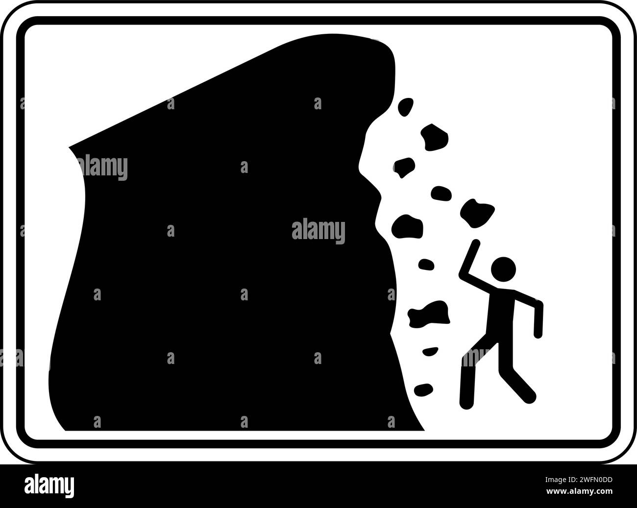 Road Warning Sign, Falling Rocks , Falling Ice Stock Vector Image & Art ...