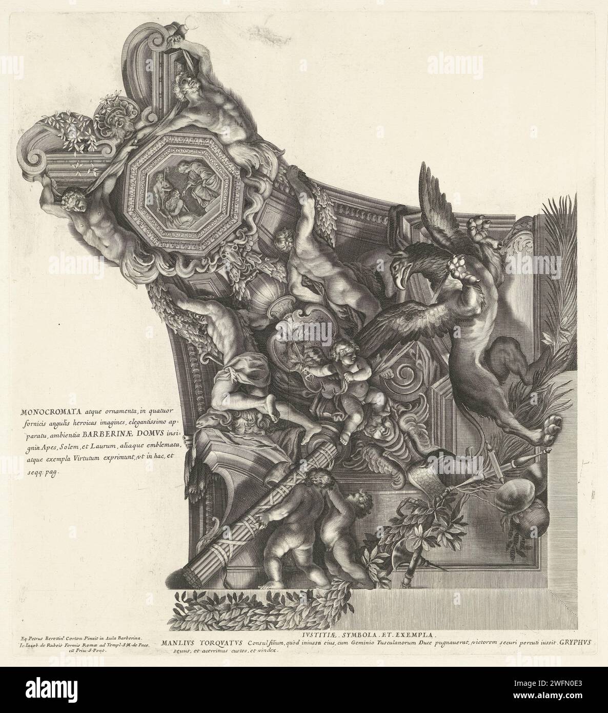Vault decoration from Pallazzo Barberini, Anonymous, After Pietro da ...