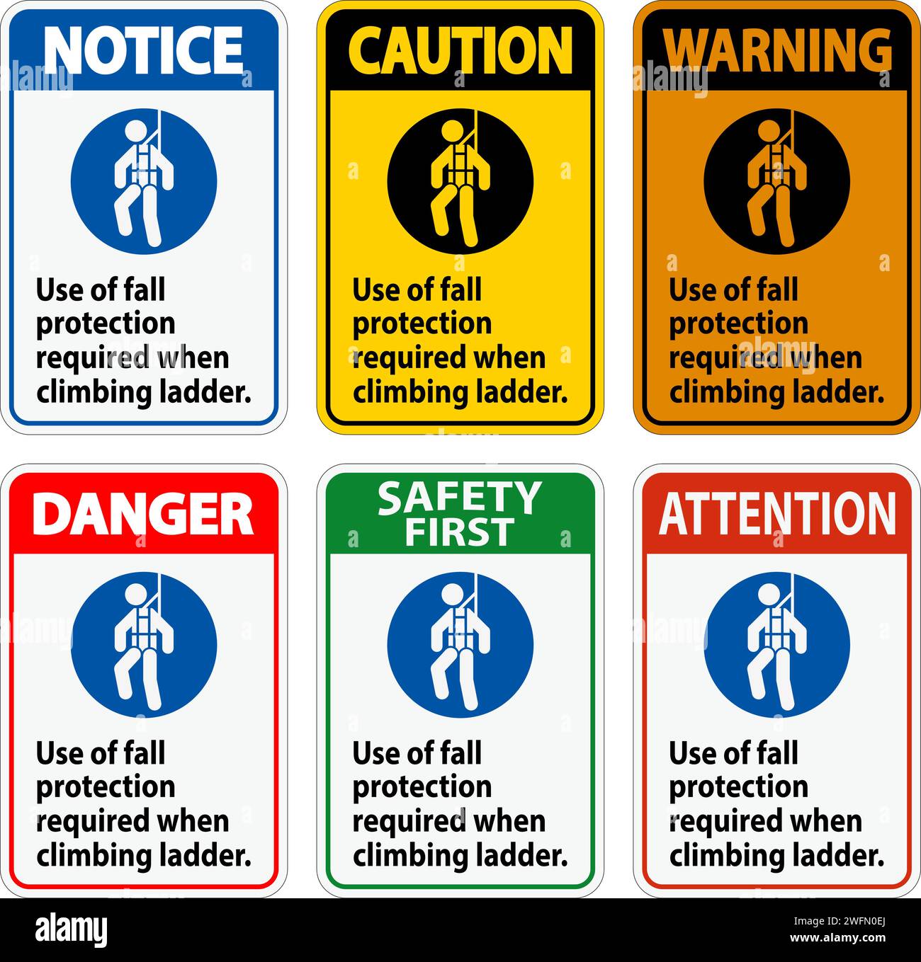 Fall protection harness and ladder Stock Vector Images - Alamy