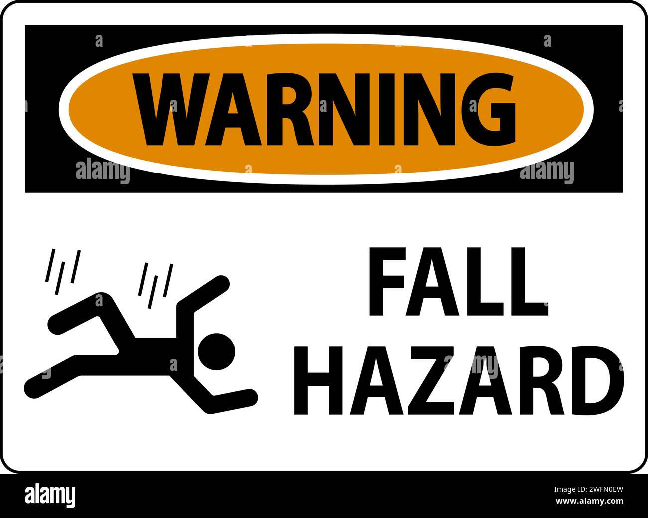 Warning Sign, Fall Hazard Stock Vector Image & Art - Alamy