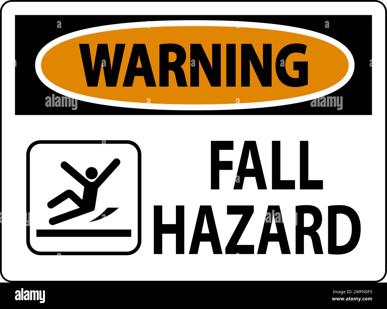 Warning Sign, Fall Hazard Stock Vector Image & Art - Alamy