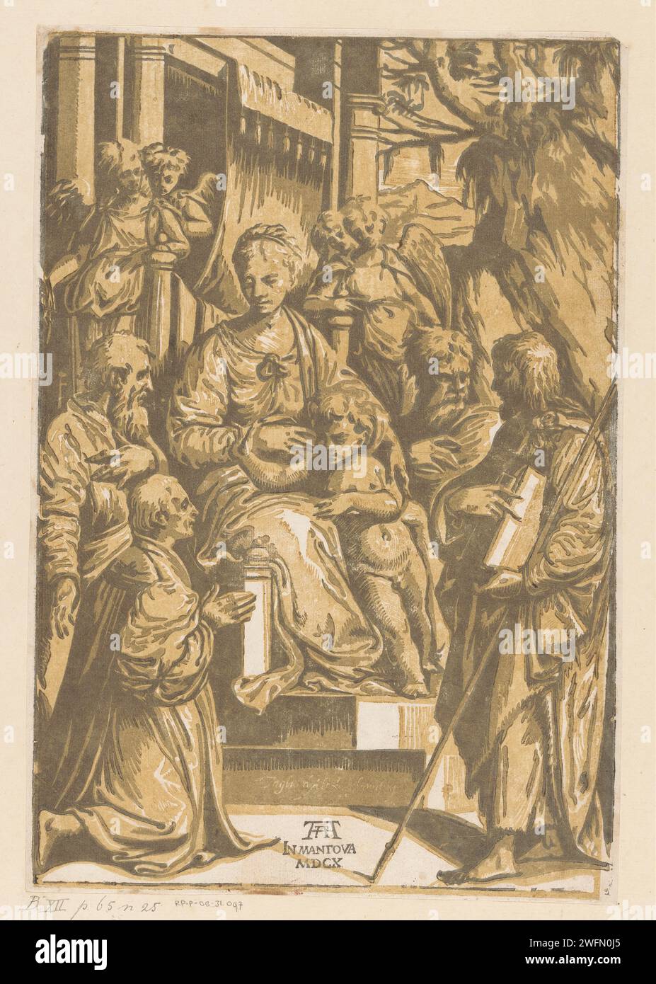 Maria with child surrounded by saints, Alessandro Gandini, after ...