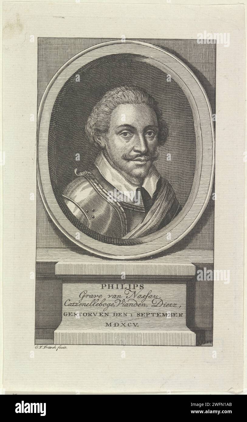 Portrait of Philip, count of Nassau, 1738 - c. 1774 print Portrait of ...
