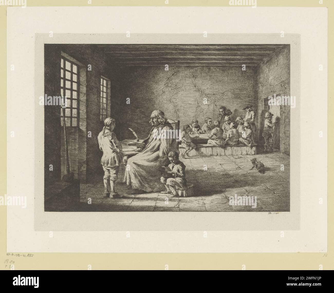 Schoolmaster with students in a classroom, Jean Jacques de Boissieu ...