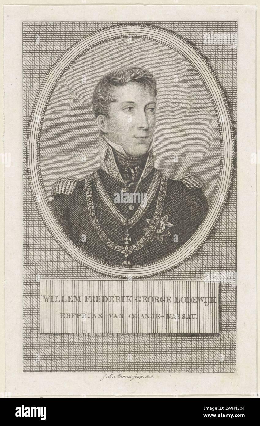 Portrait of William II, King of the Netherlands, 1816 print Portrait of ...