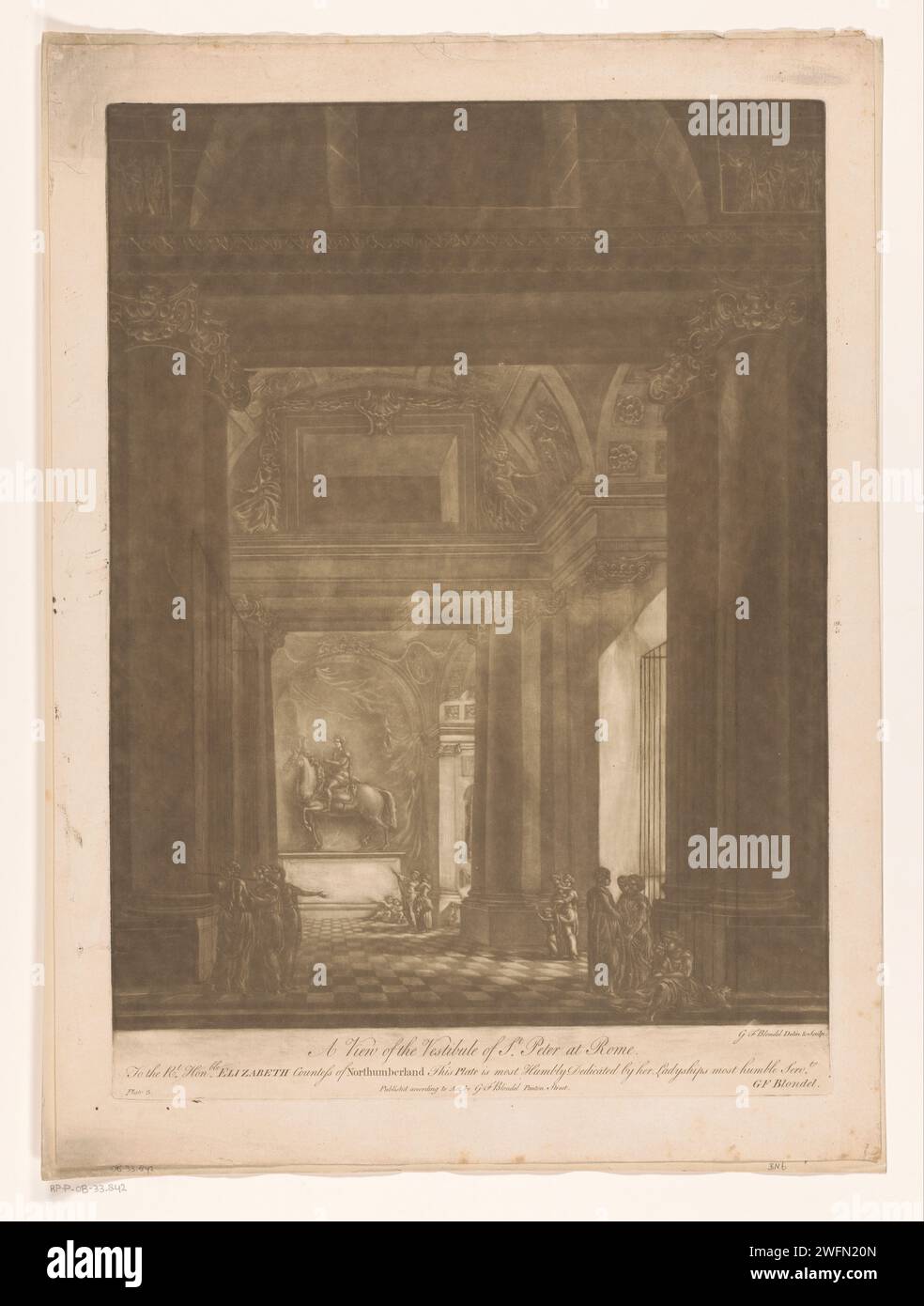 View of the hall of St. Peter's Basilica, Jacques François Blondel ...