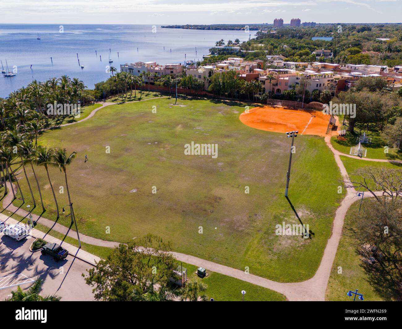 Aerial photo print Peacock Park Coconut Grove Miami FL 2024 Stock Photo ...