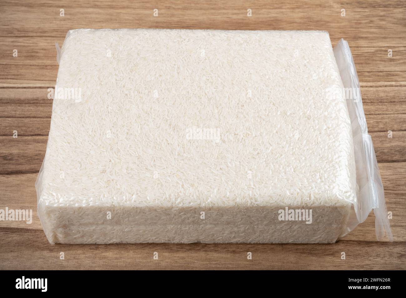 angle view vacuum-packed bag of rice Stock Photo - Alamy
