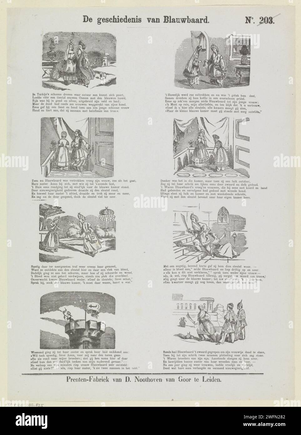 The History of Bluebeard, 1850 - 1881 print Leaf with 8 shows from the ...