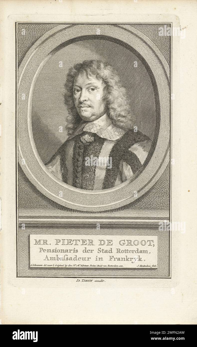 Portrait of Pieter de Groot, Jacob Houbraken, After Aert Schouman, 1782 ...